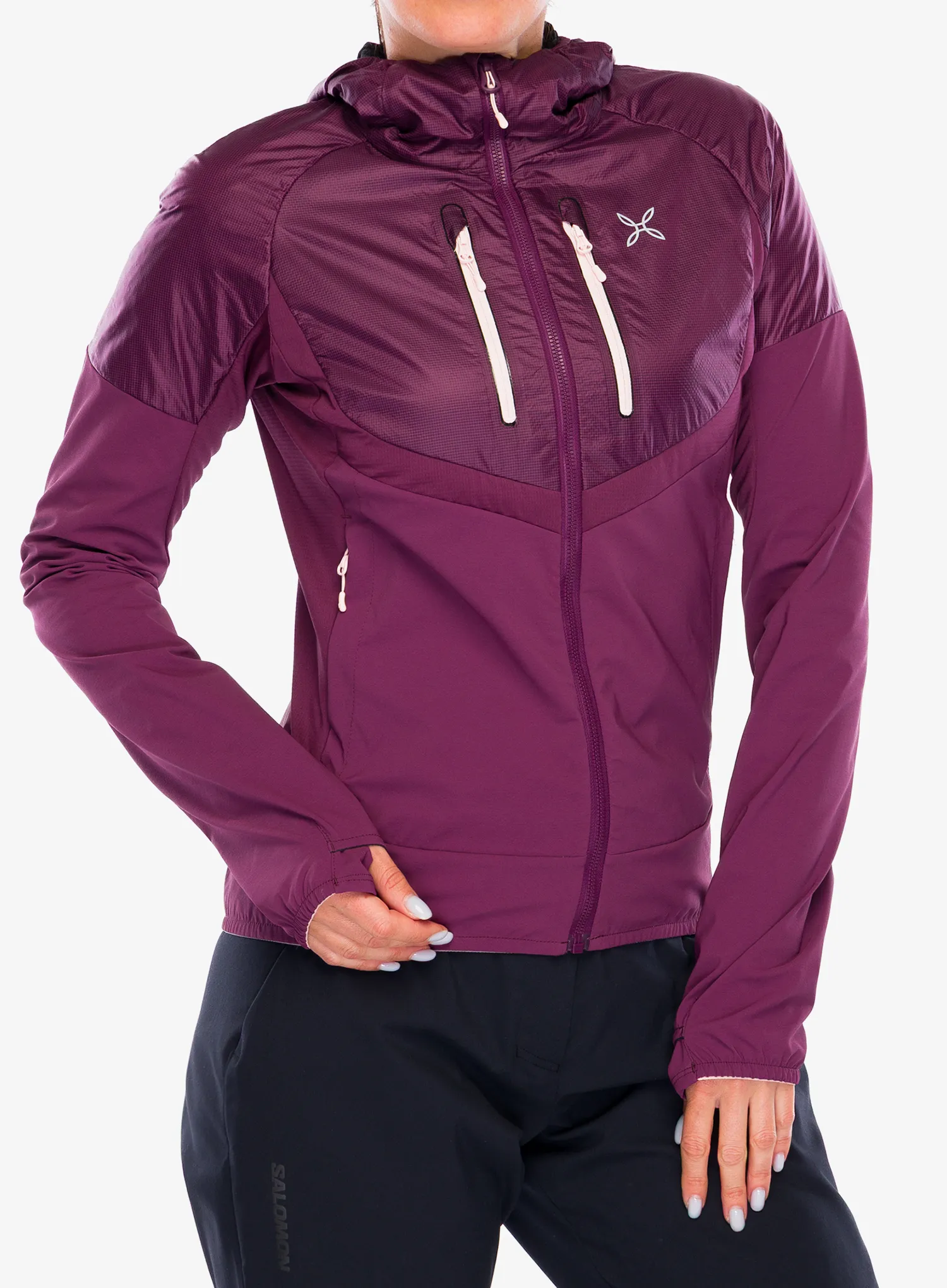 Jacke Damen Montura Spitze Hybrid Jacket - wine red/light rose | 8a.de